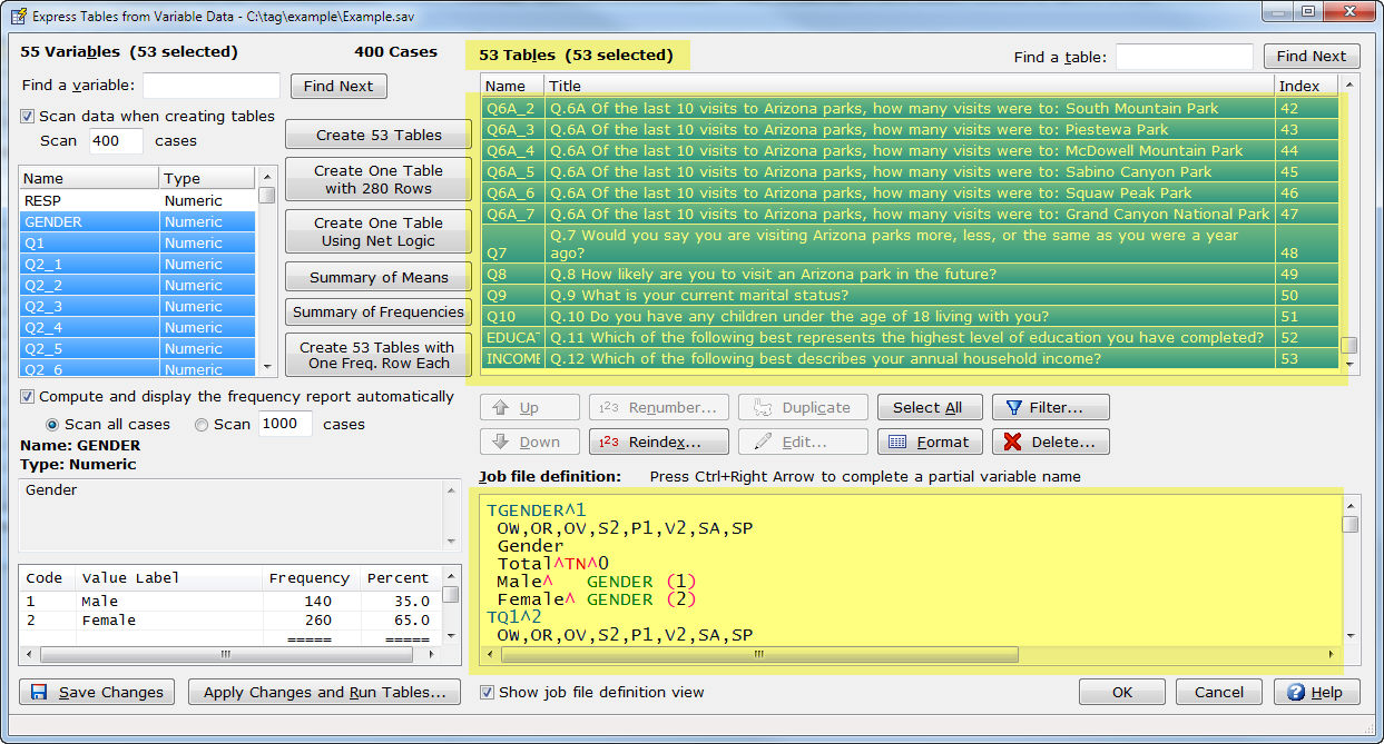 How To Create Tables Using Express Tables From Variable Data 0190